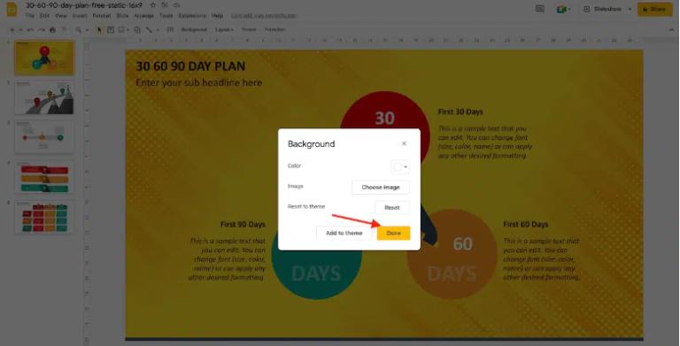How to edit Background Images and Color in Google Slides