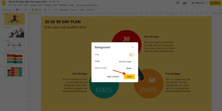 How to edit Background Images and Color in Google Slides