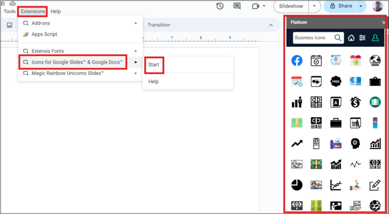 How to Insert and Edit Icons in Google Slides