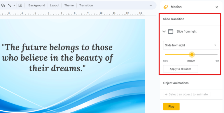 Learn How To Add Transitions in Google Slides Presentations