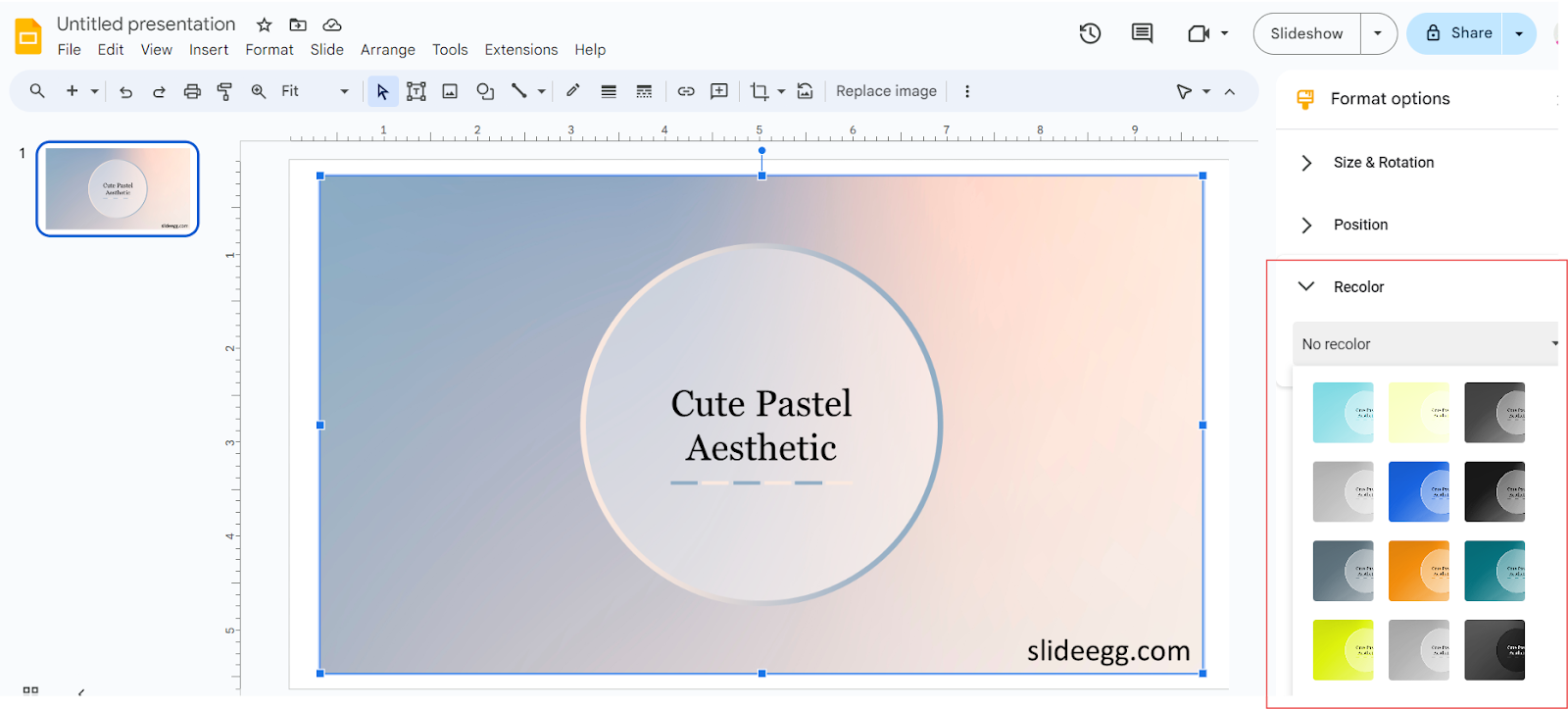 How to Apply Image Effects in Google Slides Easily