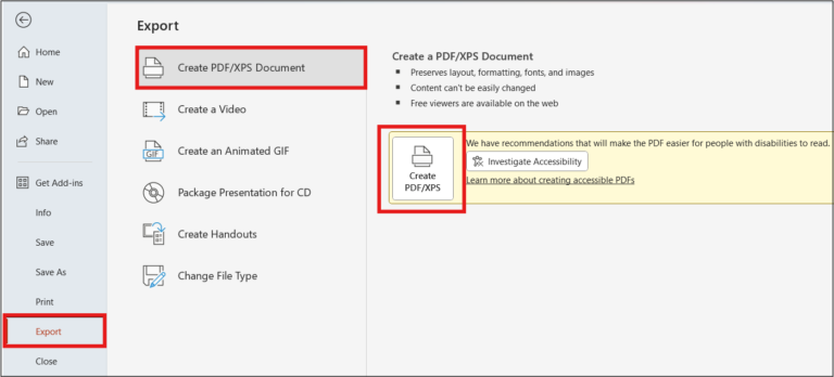 How to Export Your PowerPoint Presentation as a PDF File