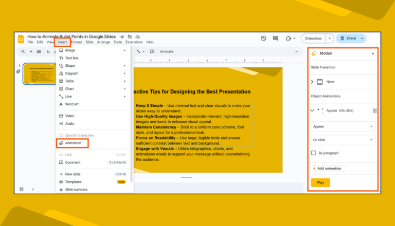 How to Animate Bullet Points in Google Slides | Easy Guide