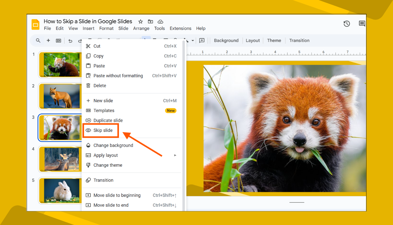 How to Skip and Unskip a Slide in Google Slides Easily