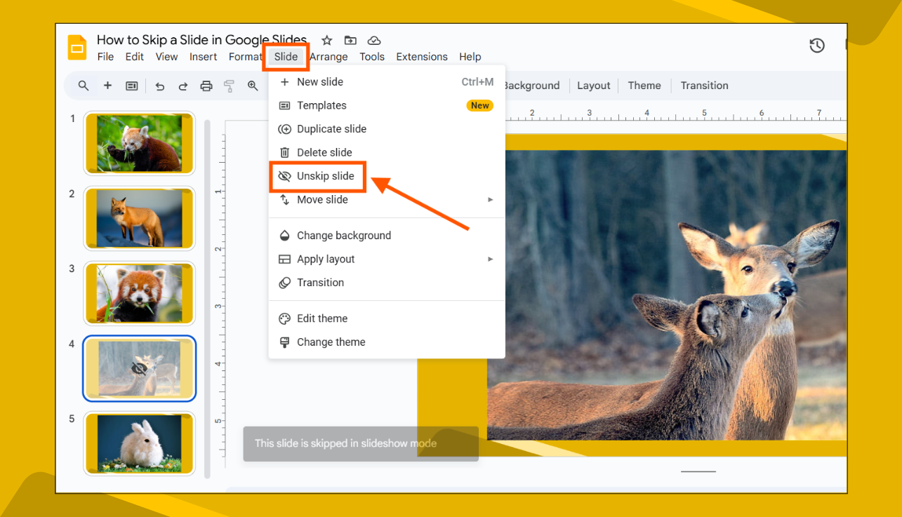 How to Skip and Unskip a Slide in Google Slides Easily
