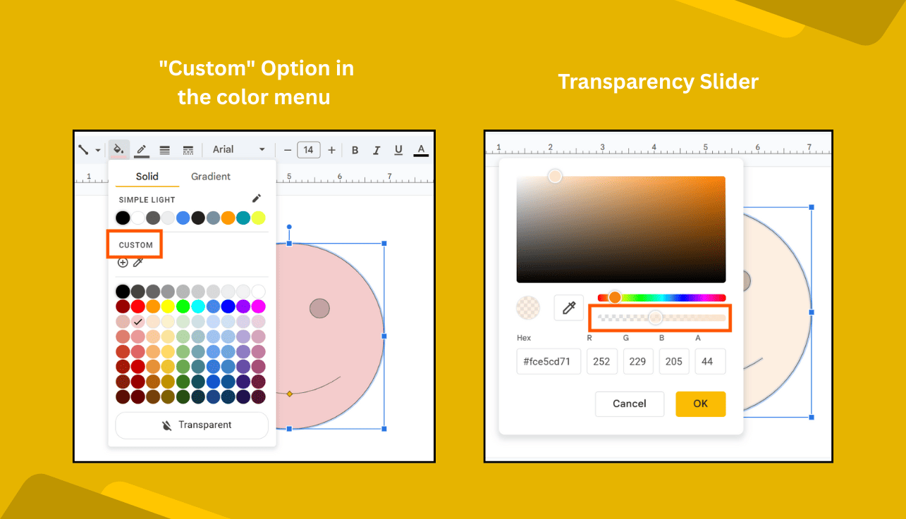 How to Make a Shape Semi-Transparent in Google Slides