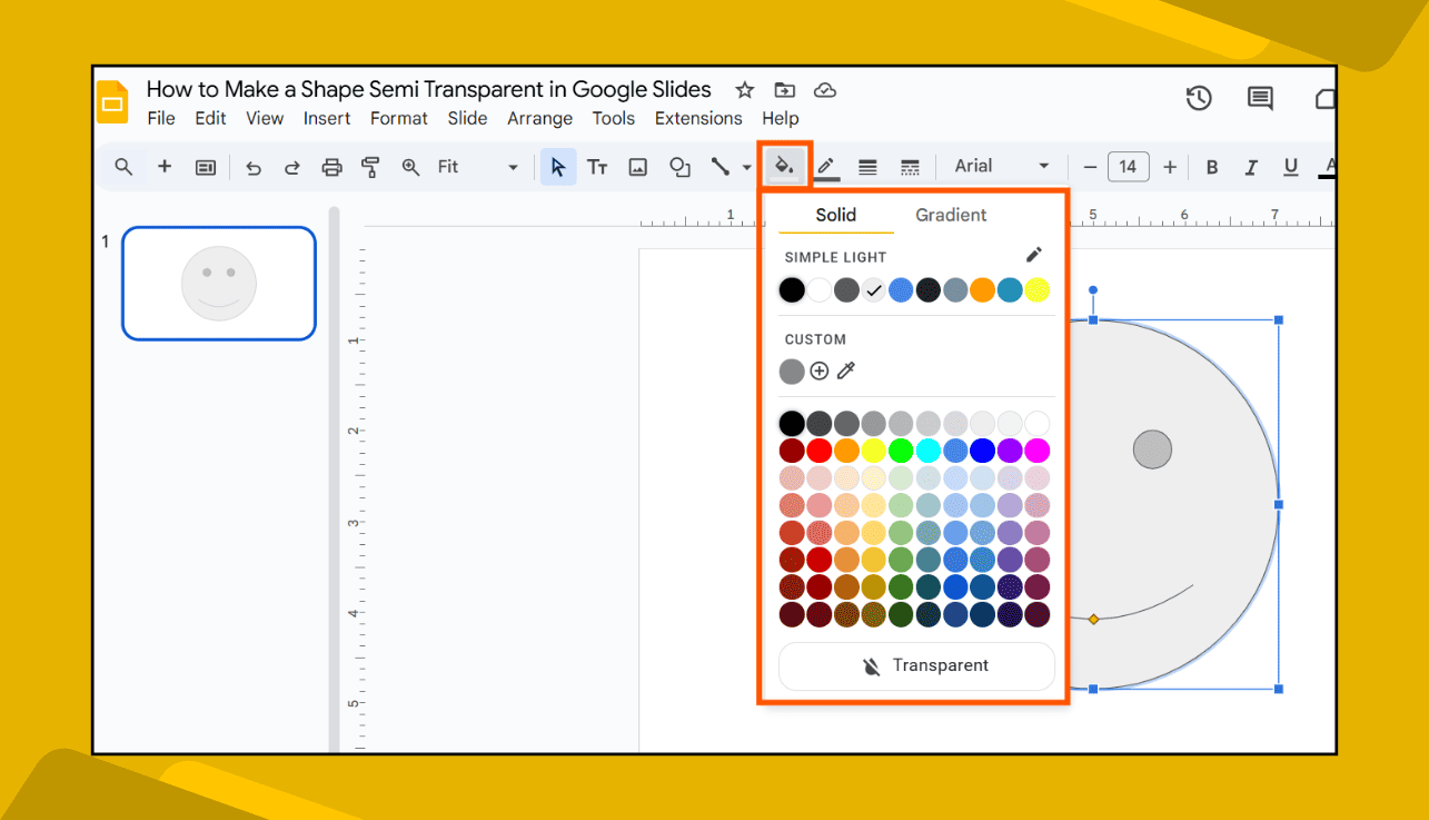 How to Make a Shape Semi-Transparent in Google Slides