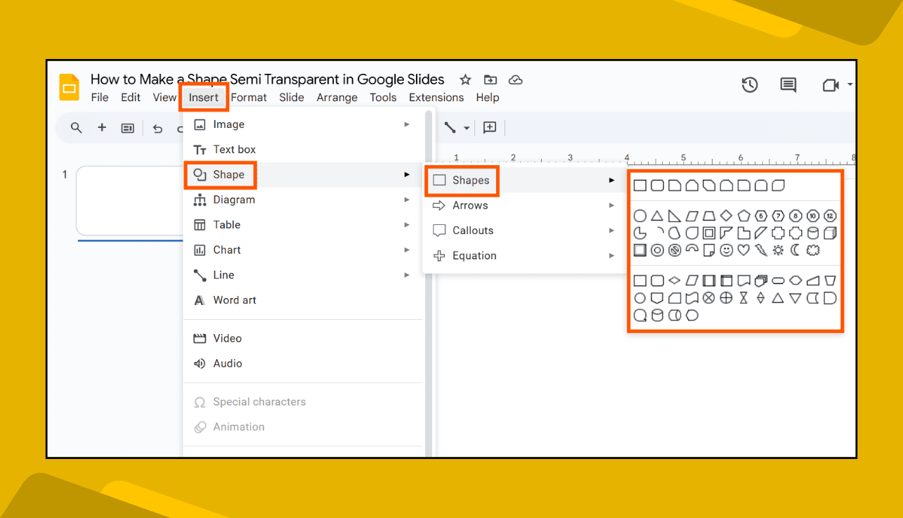 How to Make a Shape Semi-Transparent in Google Slides