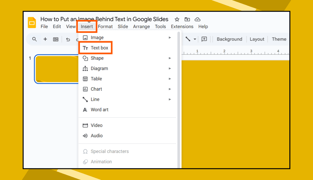 How to Put an Image Behind Text in Google Slides