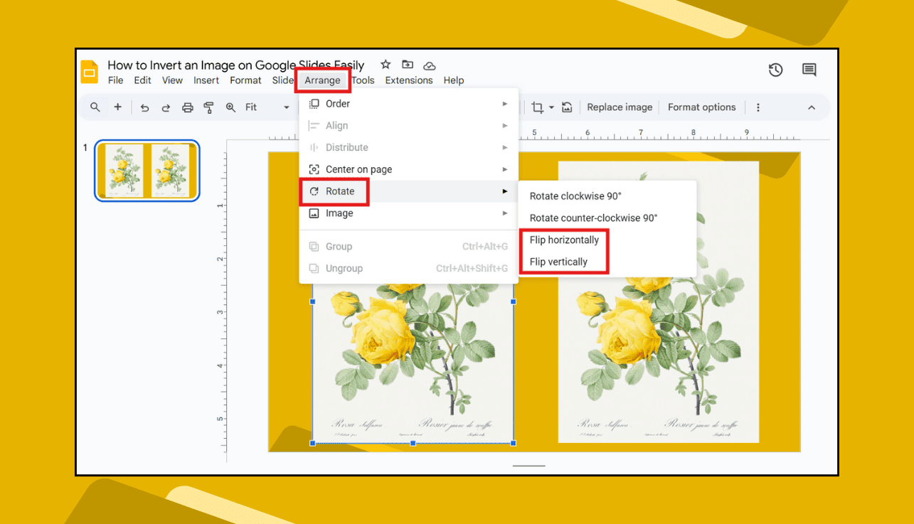 How to Invert an Image on Google Slides | Simple Steps