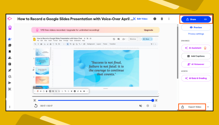 How to Record a Google Slides Presentation with Voice-Over