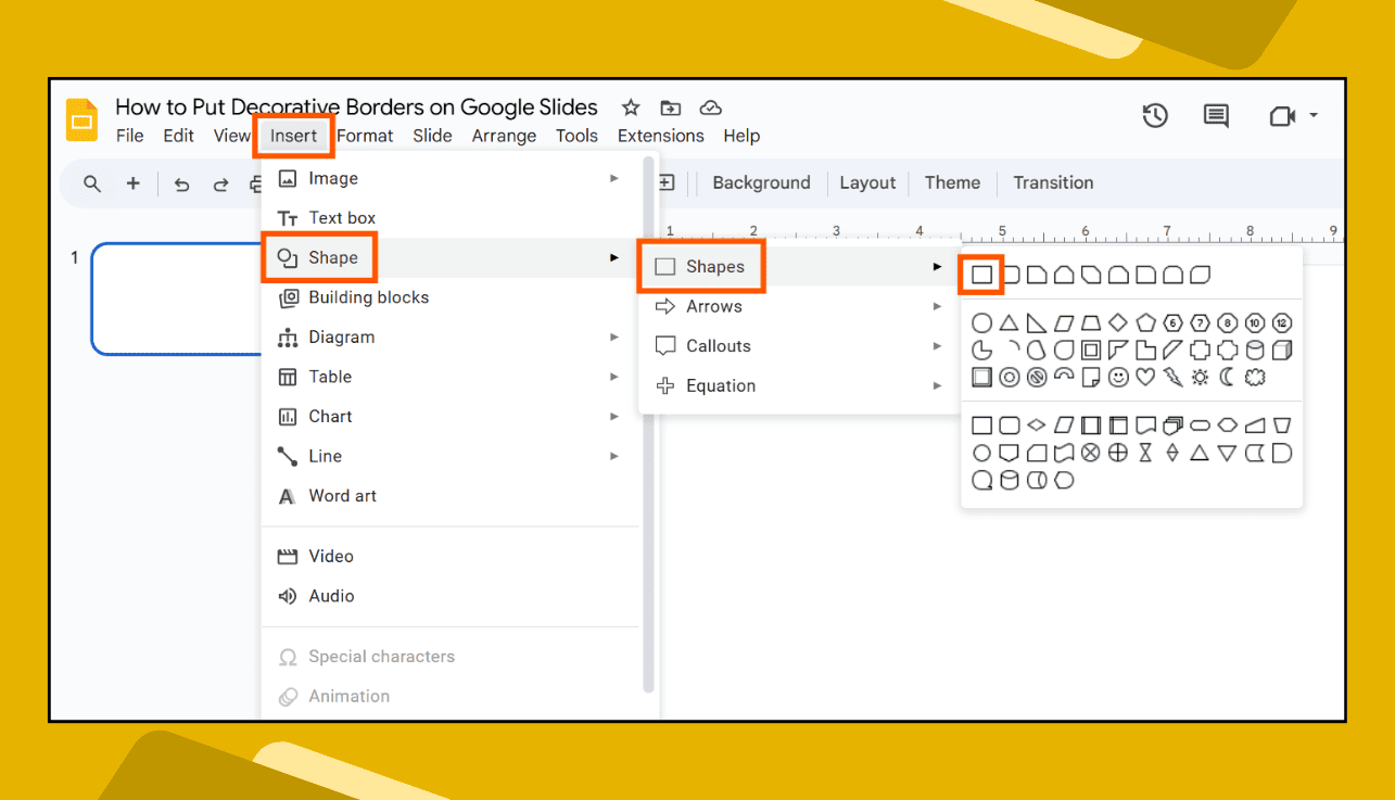 How to Put Decorative Borders on Google Slides Easily
