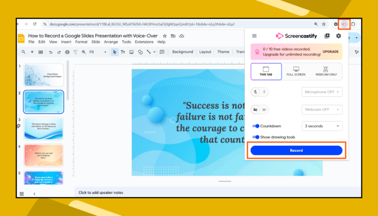 How to Record a Google Slides Presentation with Voice-Over
