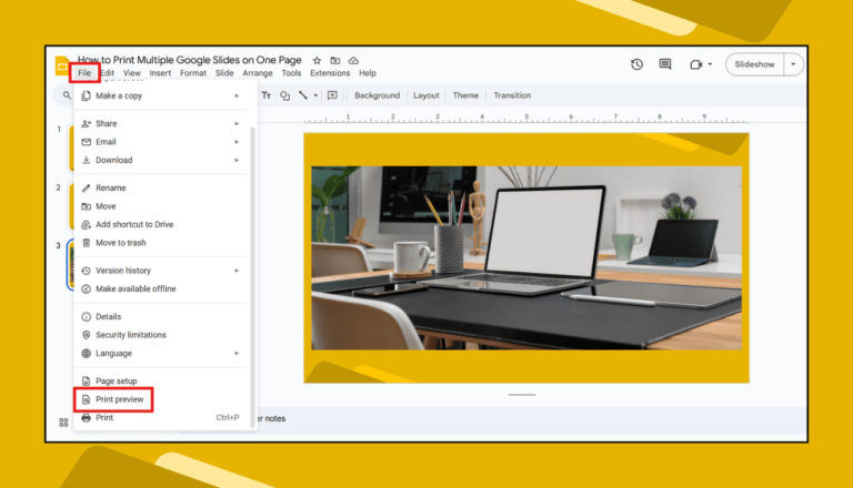 How to Print Multiple Google Slides on One Page