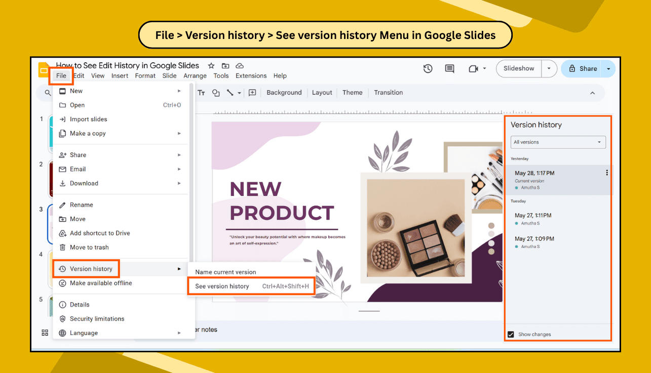 How to See the Edit History in Google Slides Easily