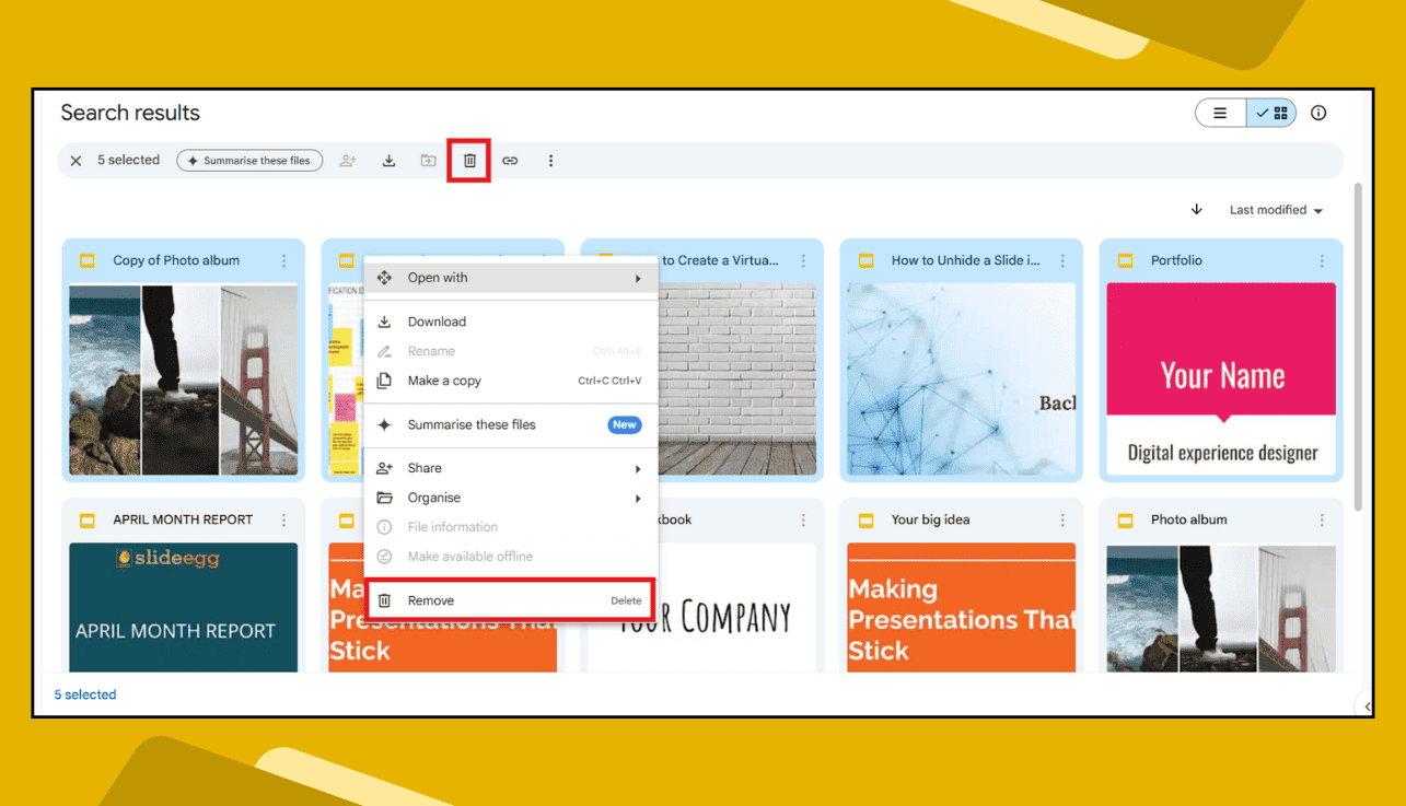 How to Delete Multiple Presentations in Google Slides