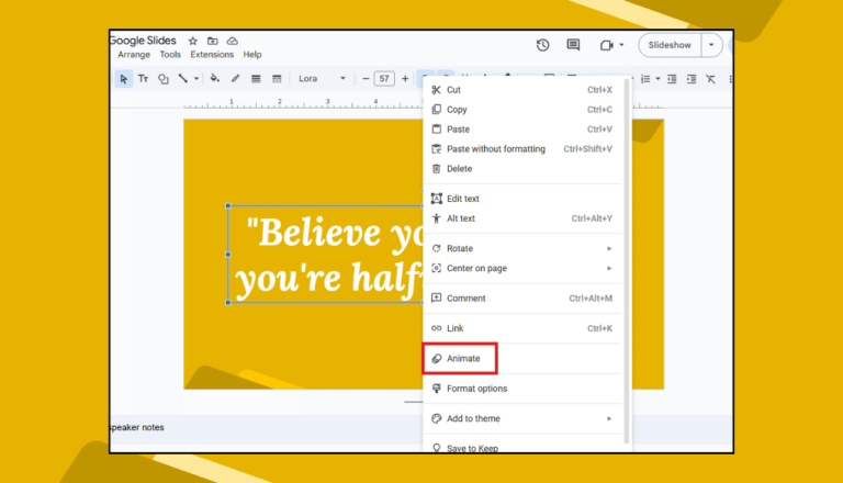 How to Make Words Transition on Google Slides Easily