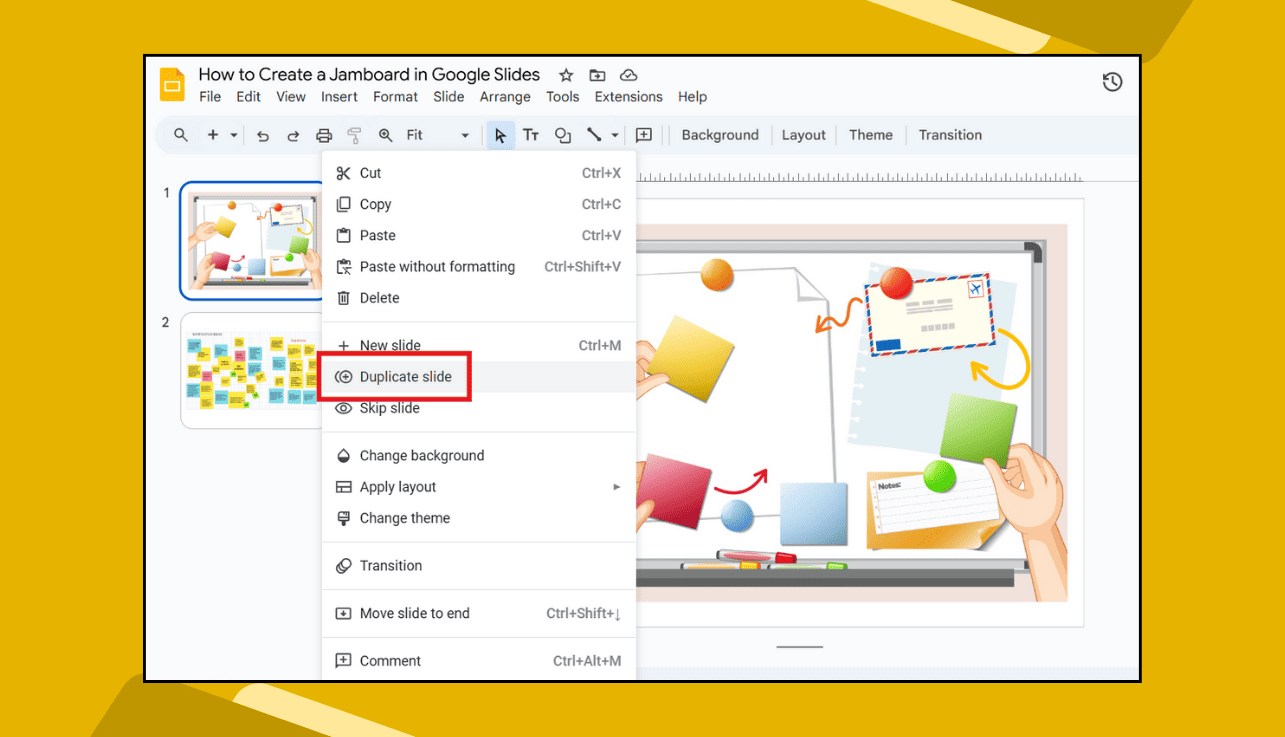 How to Create a Jamboard in Google Slides Easily