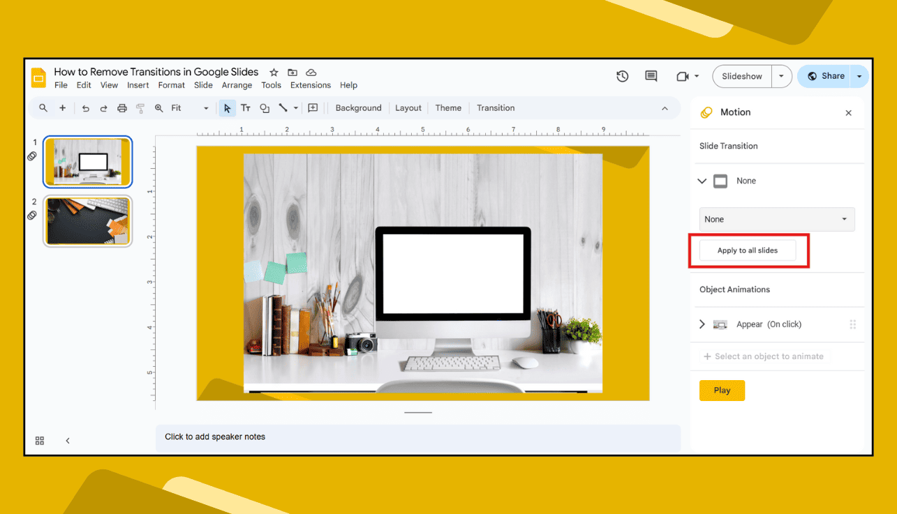 How to Remove Transitions in Google Slides Easily