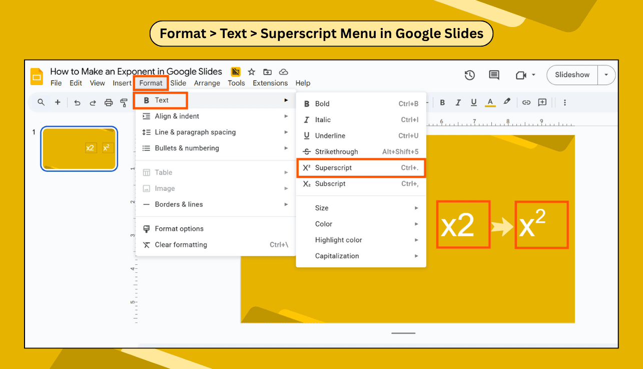 How to Make an Exponent on Google Slides | 3 Easy Ways