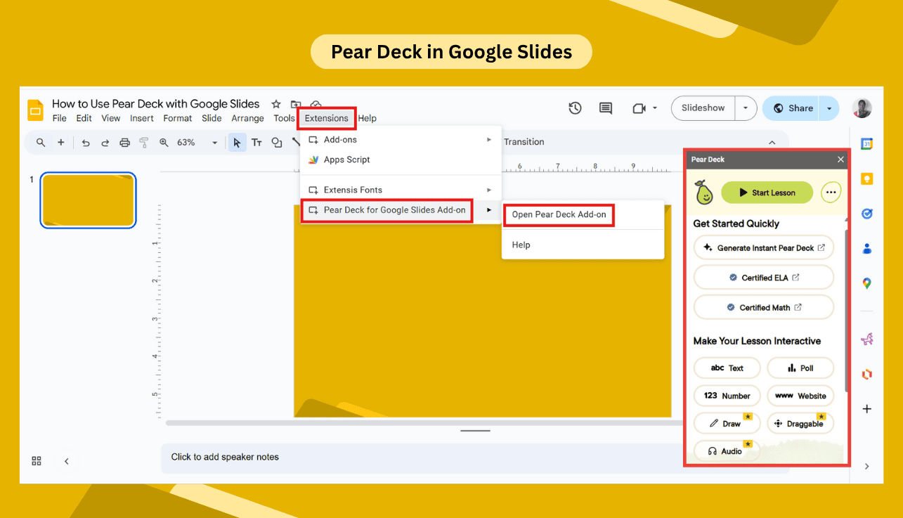 How to Use Pear Deck with Google Slides Easily