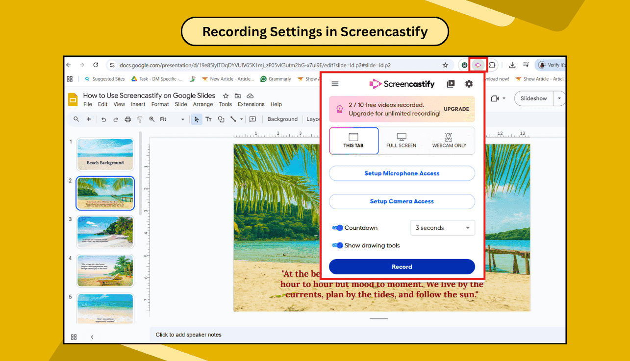 How to Use Screencastify on Google Slides Easily