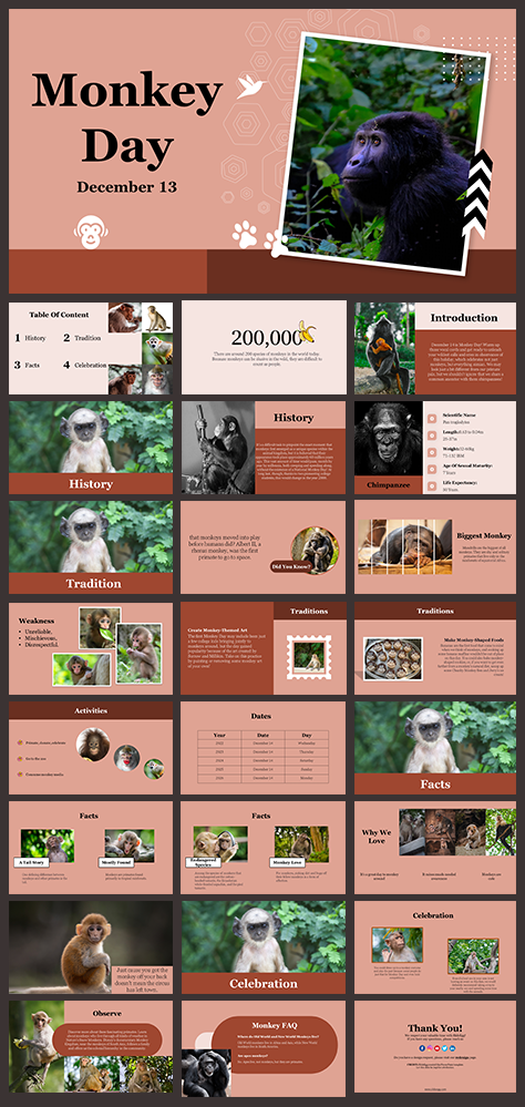 Monkey Day PPT Presentation And Google Slides Themes