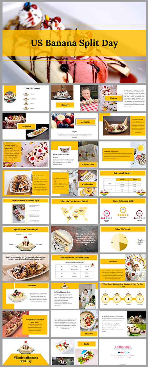 US Banana Split Day PowerPoint and Google Slides Templates