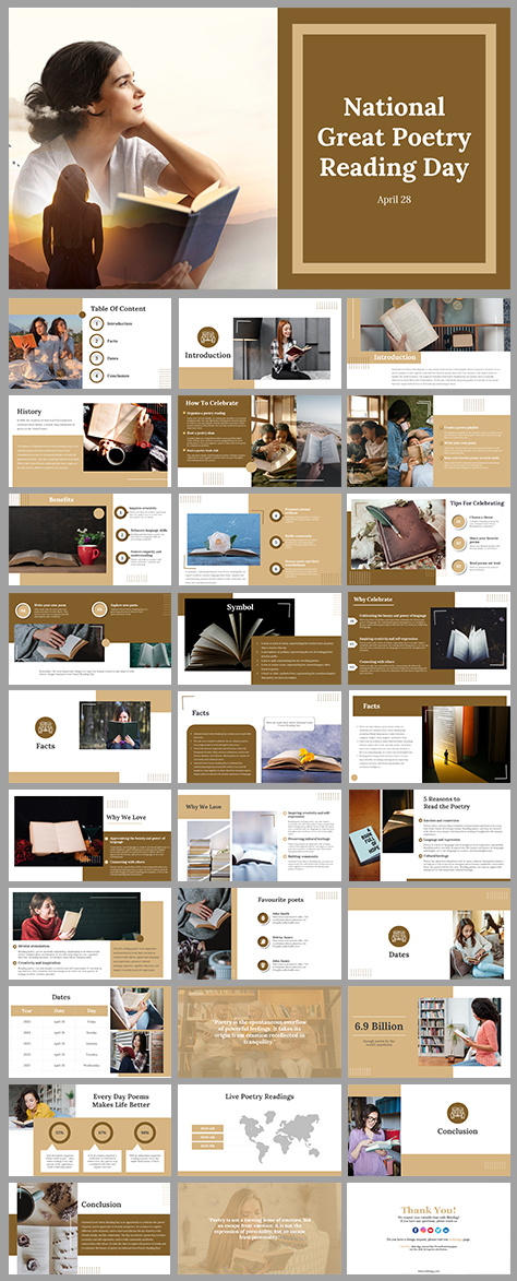National Great Poetry Reading Day PPT,Google and canva slide