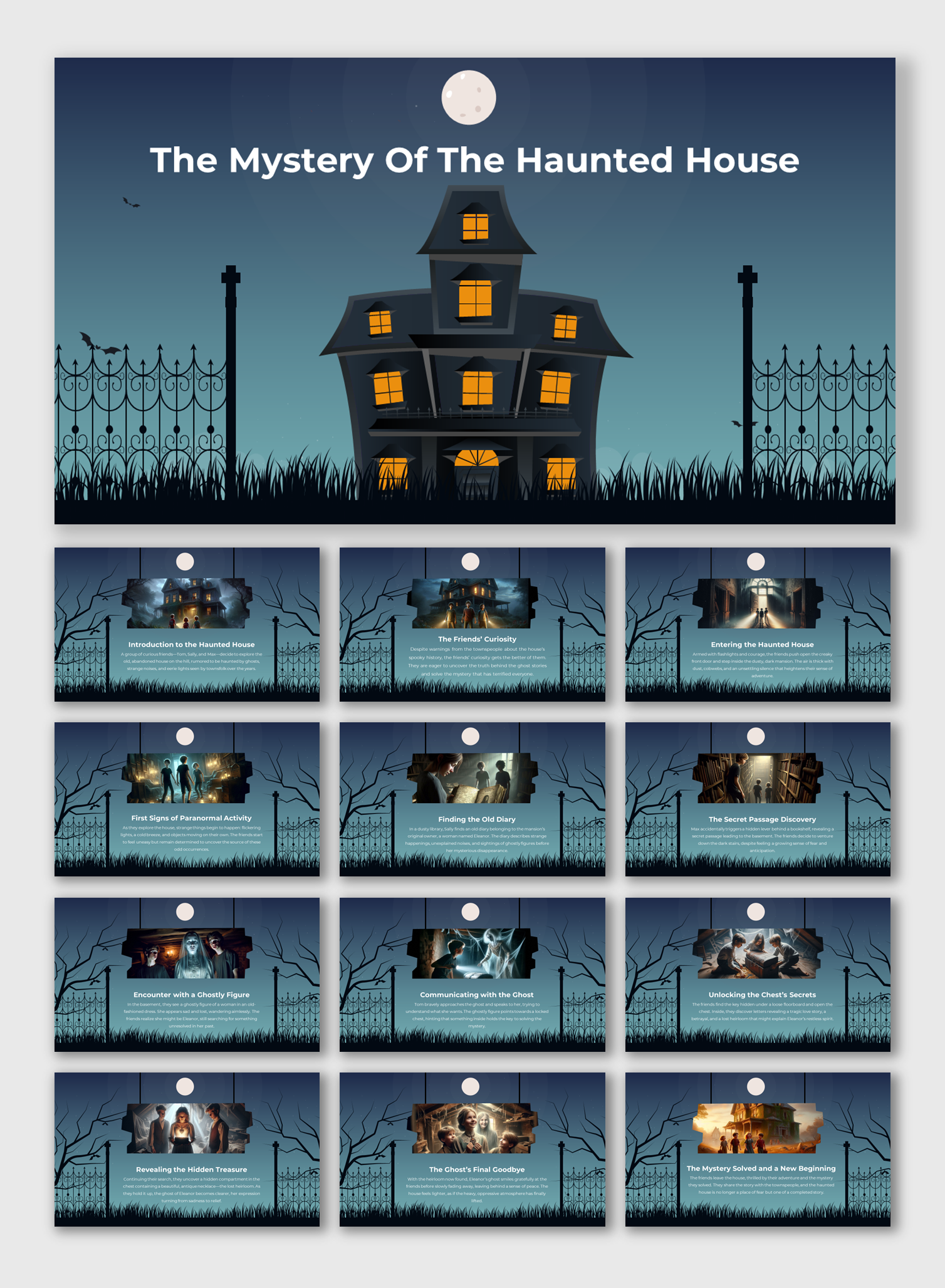 Get The Mystery Of The Haunted House PPT And Canva Slides