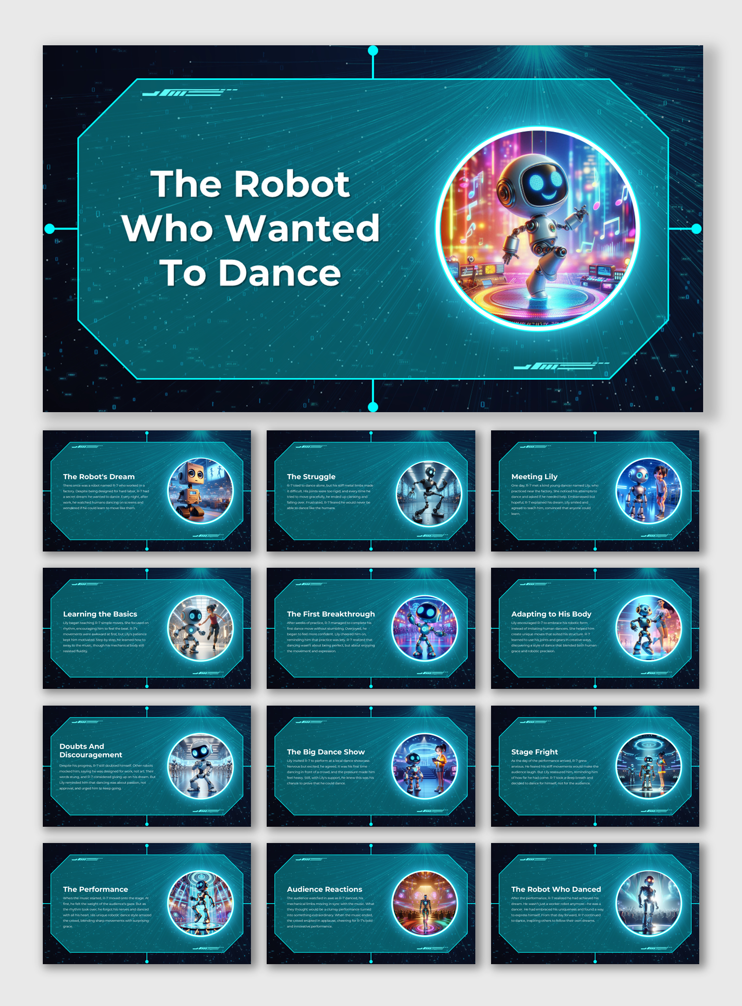 The Robot Who Wanted to Dance PowerPoint And Canva Slides