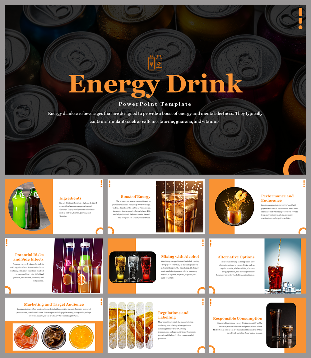 Energy Drink Presentation and Google Slides Themes