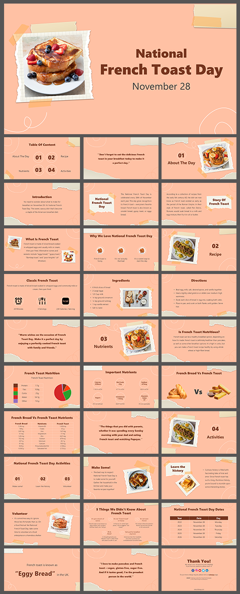 National French Toast Day PPT and Google Slides Themes