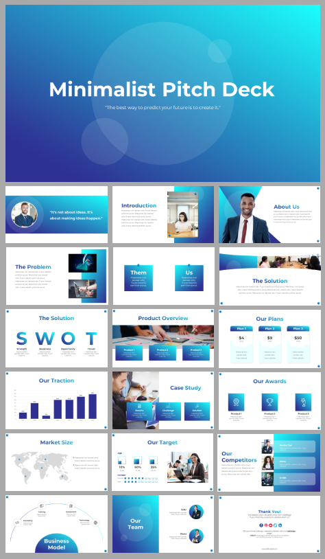 Minimalist Pitch Deck PPT , Google and Canva Slides Themes