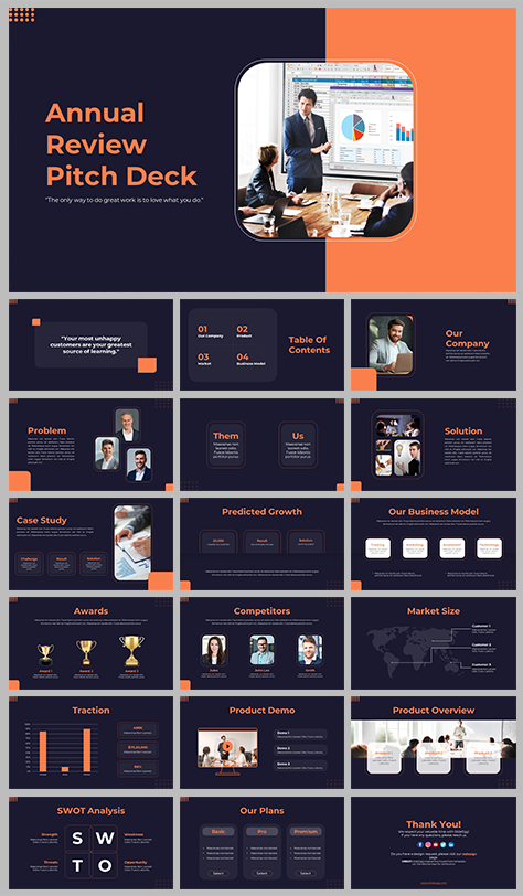 Annual Review Pitch Deck PPT And Google Slides Themes