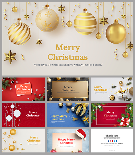 Merry Christmas Cards PPT, Google and Canva Slides