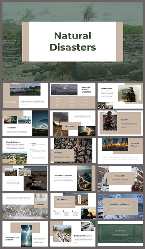 Natural Disasters PowerPoint and Google Slides Templates