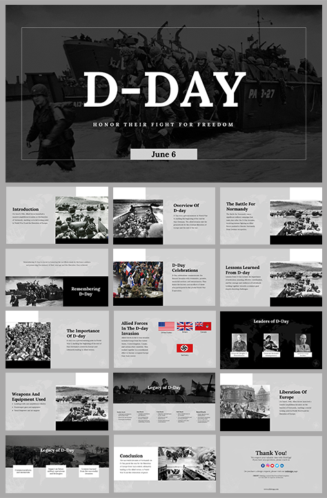 D Day PowerPoint Presentation and Google Slides Templates