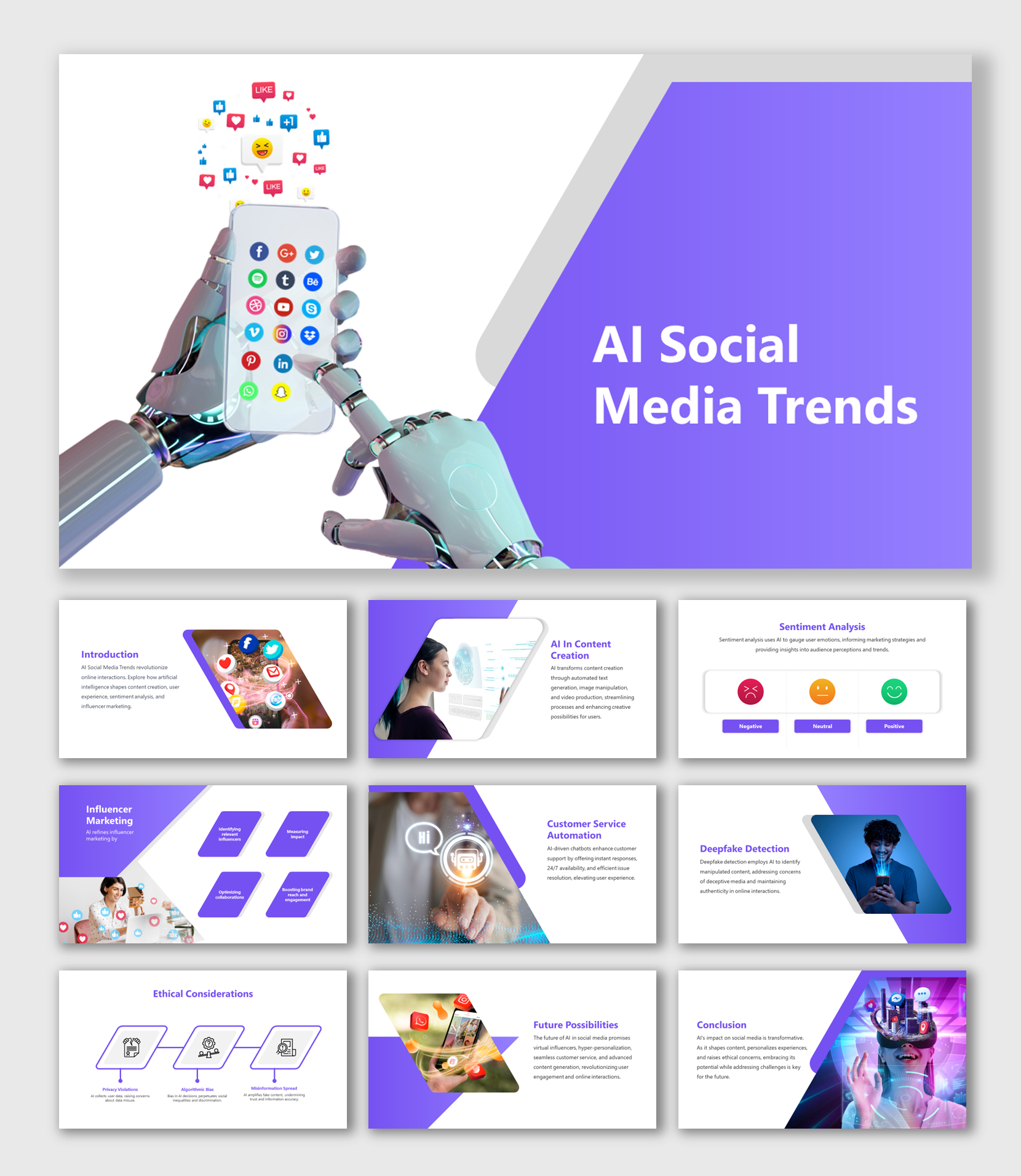 AI Social Media Trend PowerPoint And Google Slides Templates