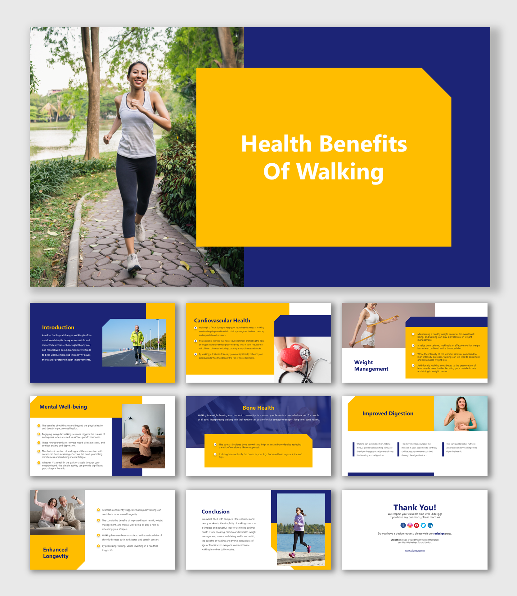 Health Benefits Of Walking PPT And Google Slides Templates