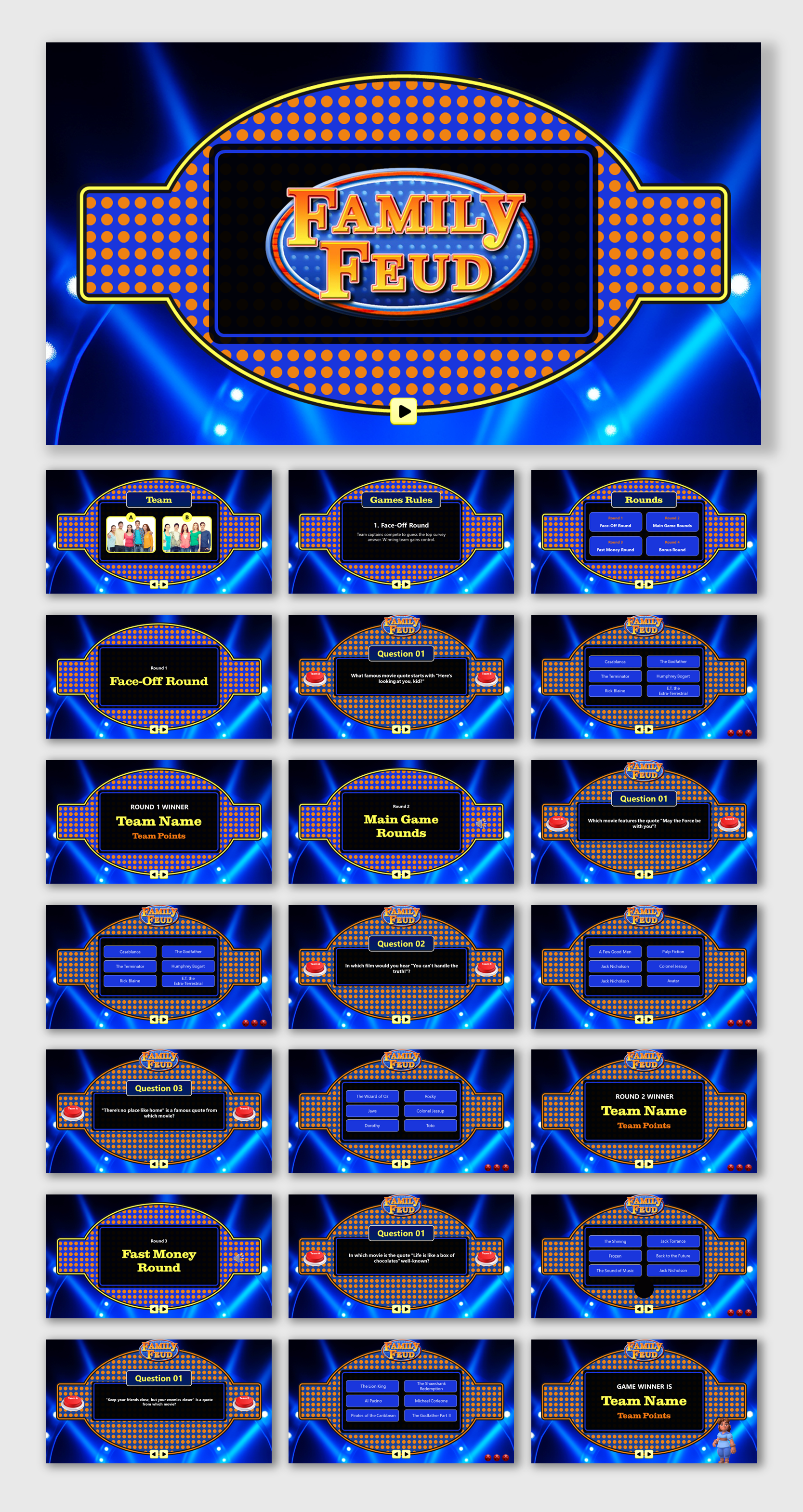 Family Feud PowerPoint And Google Slides Templates