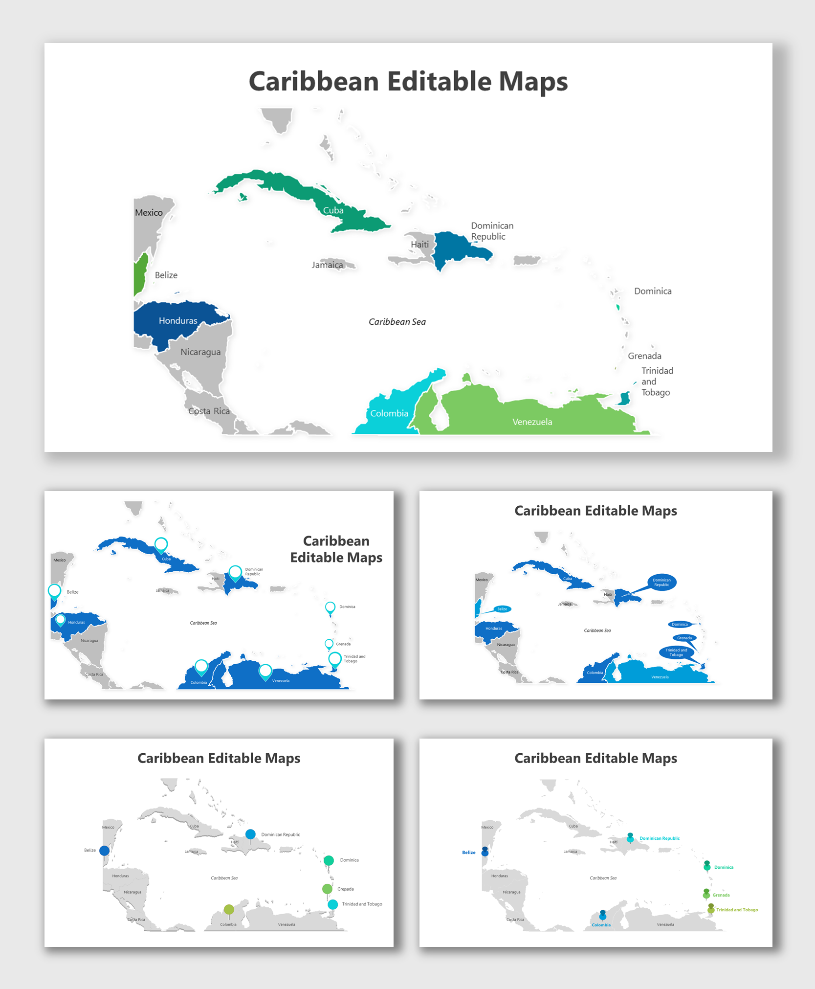 Download Our Editable Caribbean Maps PPT And Google Slides