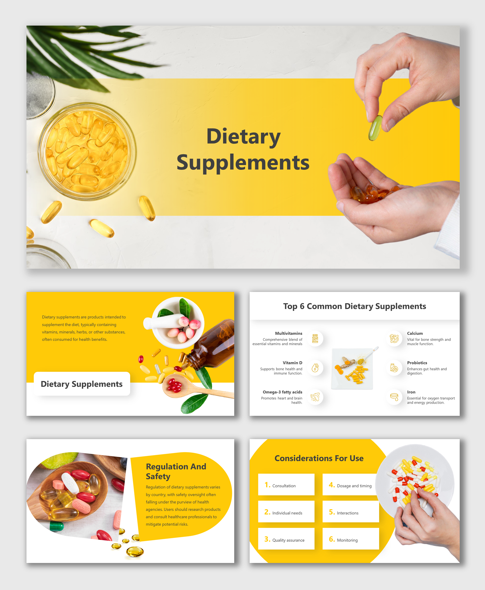 Use This Dietary Supplements PPT And Google Slides Themes