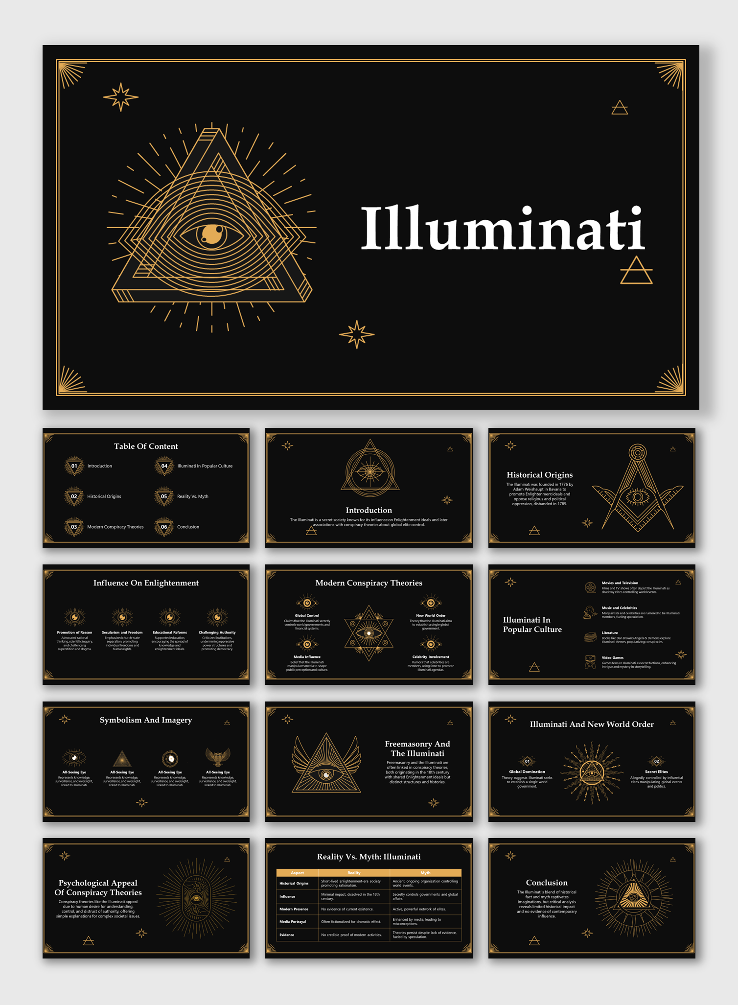 Download Our Illuminati Presentation PPT And Canva Templates