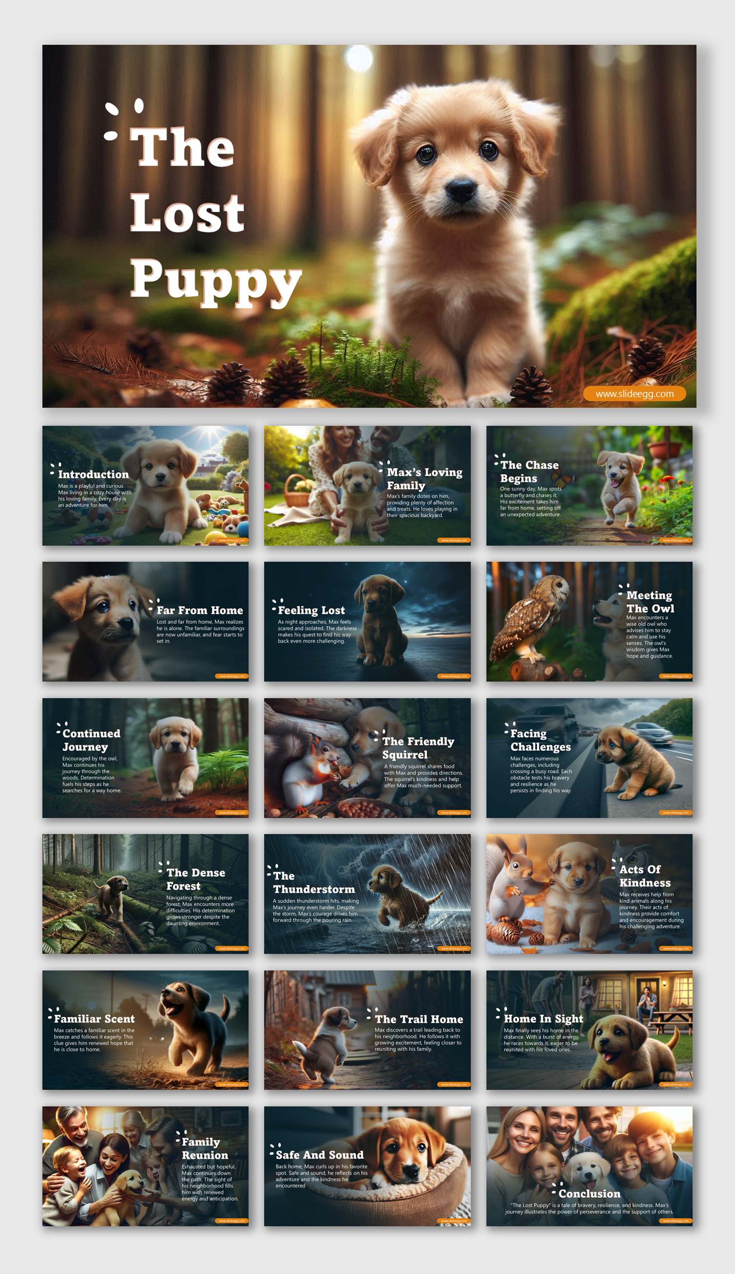 Download Our The Lost Puppy PPT And Canva Templates