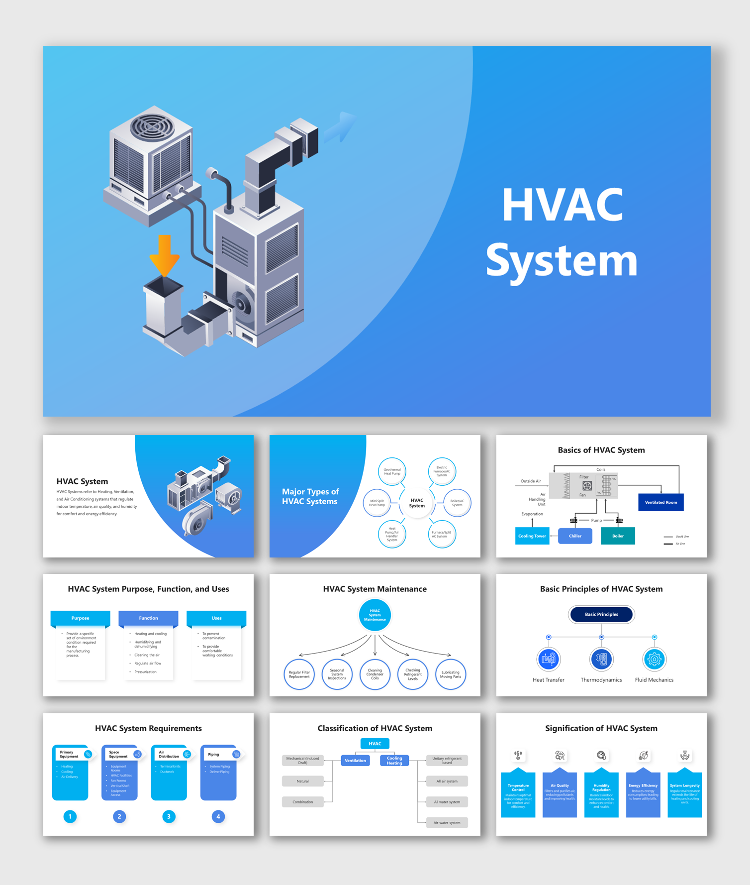 Download Our HVAC System PowerPoint And Canva Templates