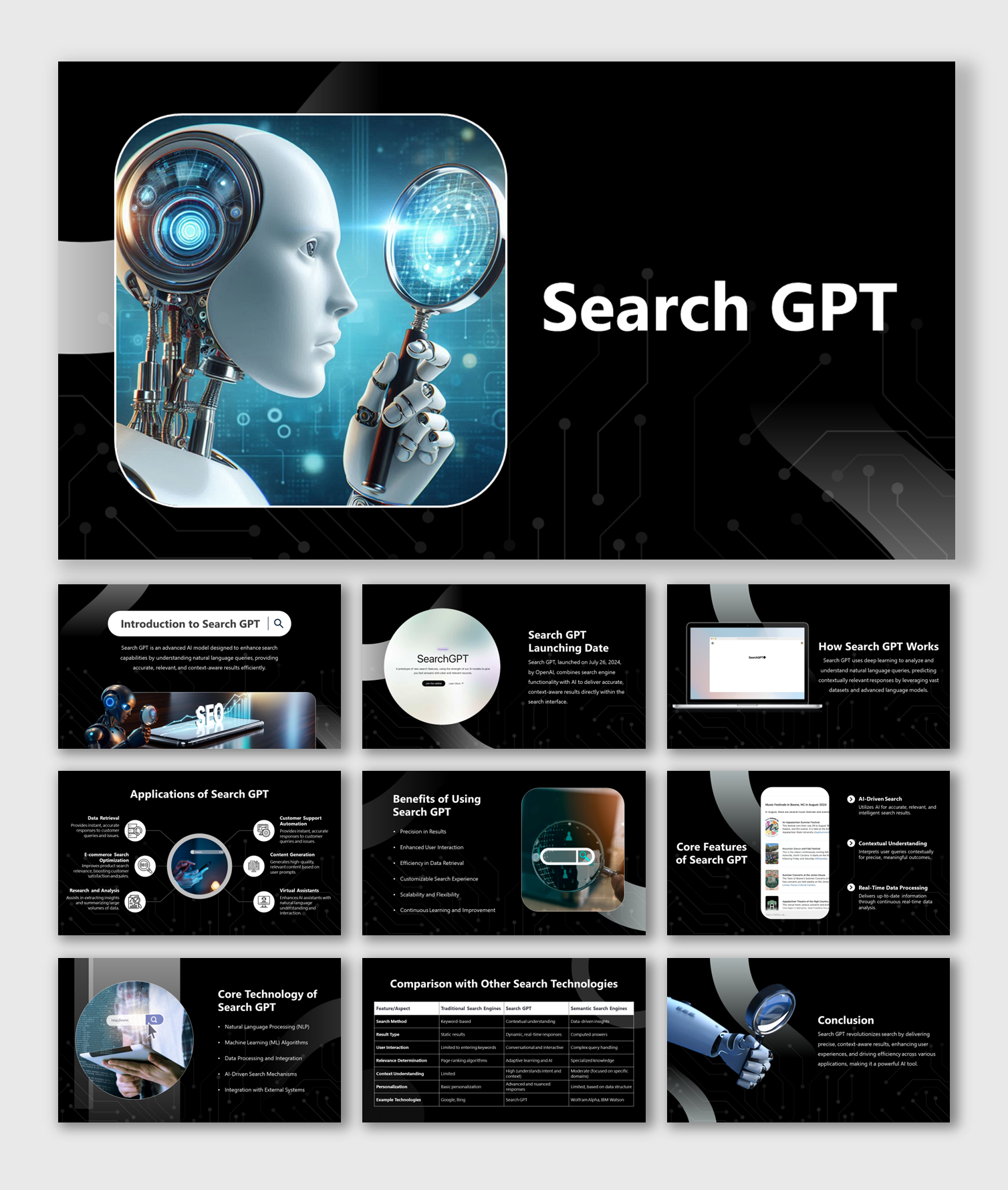 Explore Our Search GPT PPT Presentation And Canva Templates