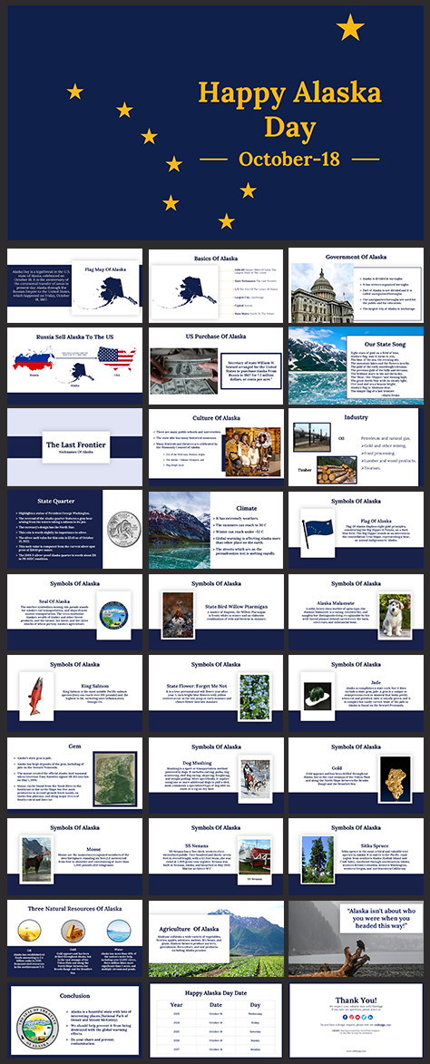 Ready To Get Happy Alaska Day PowerPoint Template Design