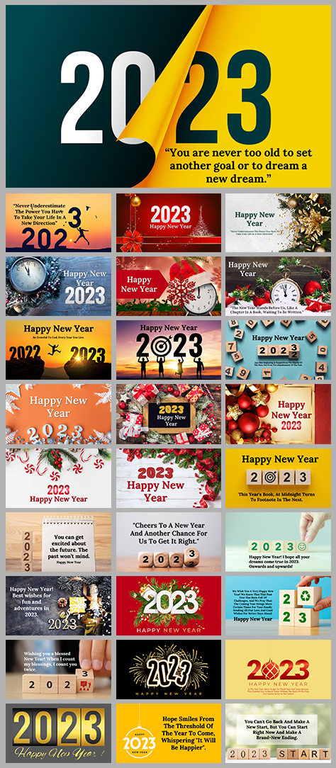 2023 New Year Wishes PowerPoint and Google Slides Themes