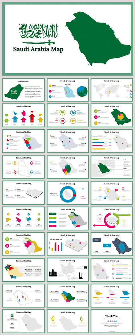 Saudi Arabia Map PowerPoint and Google Slides Templates